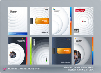 Brochure design round template colourful modern Vector Image