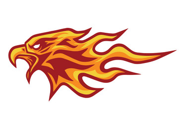 Horse mustang head fire burning flame logo Vector Image