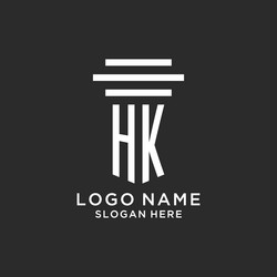 Initials hk logo monogram with simple circle line Vector Image