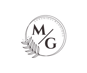 Mg initials letter wedding monogram logos Vector Image