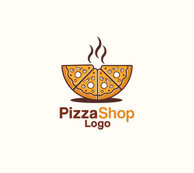 Pizza shop logo design Royalty Free Vector Image