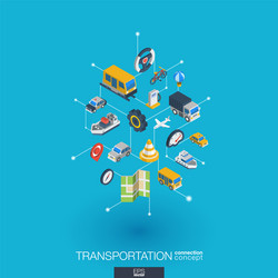 Transportation integrated 3d web icons digital Vector Image