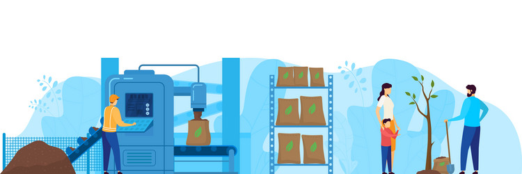 Waste processing factory Royalty Free Vector Image
