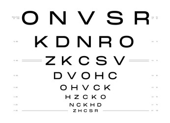 Logmar chart eye test medical Royalty Free Vector Image