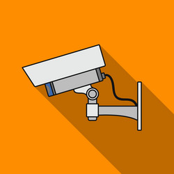 Security camera icon in cartoon style isolated Vector Image