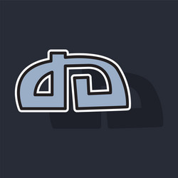 Sticker deviant deviantart social media Royalty Free Vector