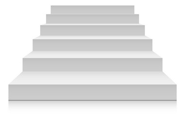 White 3D Staircase - Front View Royalty Free Vector Image