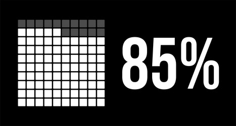 85 percent chart percentage infographics Vector Image