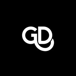 Gd letter logo design on black background Vector Image