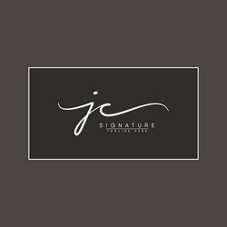 Initial letter jc logo handwritten signature Vector Image