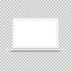 Modern thin laptop front view white notebook Vector Image