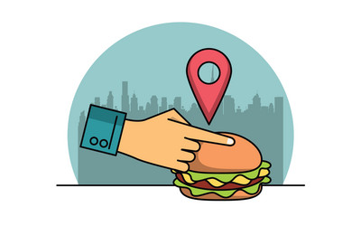 Order and delivery of food Royalty Free Vector Image