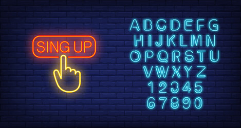 Click here neon sign Royalty Free Vector Image