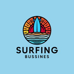 Surf beach logo symbol design icon emblem Vector Image