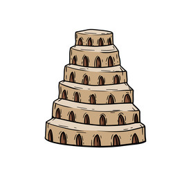 Tower of babel ancient city babylon Royalty Free Vector