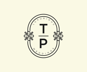 Tp initials letter wedding monogram logos Vector Image