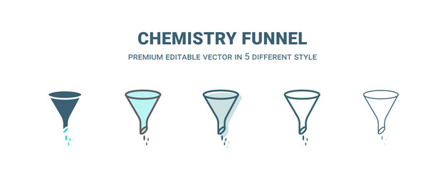 Chemistry funnel icon outline funnel Royalty Free Vector