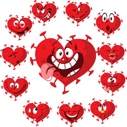 Funny heart cartoon standing with open arms Vector Image