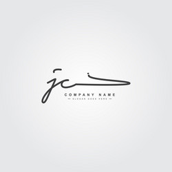 Initial letter jc logo handwritten signature logo Vector Image