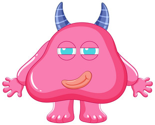 Spiky pink alien monster cartoon character Vector Image