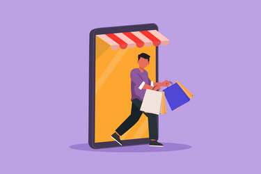 Cartoon flat style drawing arabian man coming out Vector Image