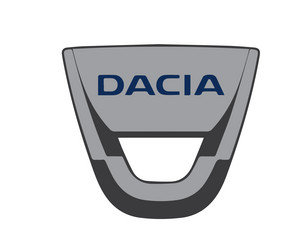 Dacia brand new logo car symbol with name white Vector Image