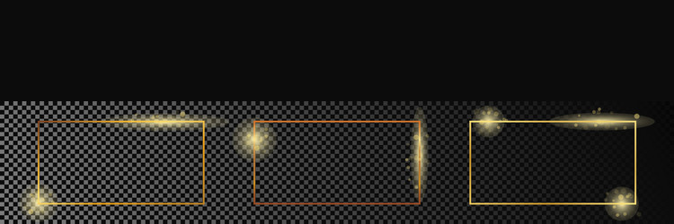 Gold glowing rounded rectangular shape frame Vector Image