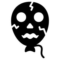 Horror balloon black filled outline icon Vector Image