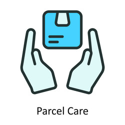 Parcel care fill outline icon design illu Vector Image