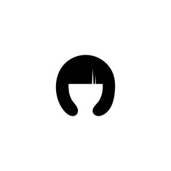 Straight hair black free Royalty Free Vector Image