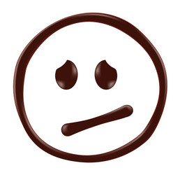 Chocolate smiley face on white background Vector Image