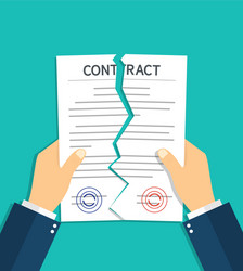 Contract and break breach terminate Royalty Free Vector