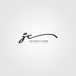 Simple signature logo for alphabet jc - signature Vector Image