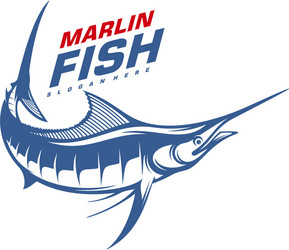 Marlin fish logo design fishing Royalty Free Vector Image