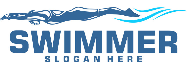 Swimming logo designs creative swimmer logo Vector Image