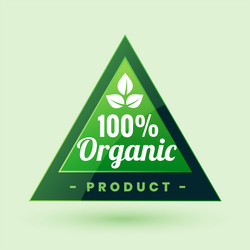 100 natural organic product green label Royalty Free Vector