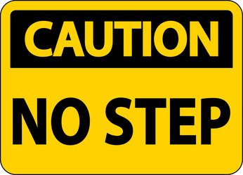 Warning no step sign on white background Vector Image