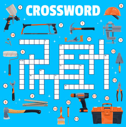 Construction diy and repair tool word search game Vector Image