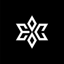 Ec monogram logo with sharped shape design Vector Image