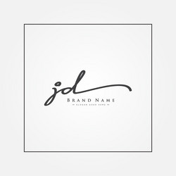 Initial letter jd logo - handwritten signature Vector Image