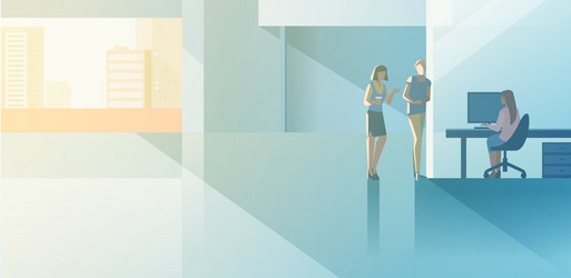 Office interior open-space flat design business Vector Image