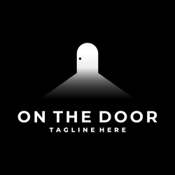 Open door logo design Royalty Free Vector Image