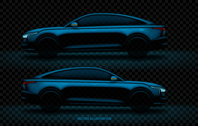 Realistic car silhouette template Royalty Free Vector Image