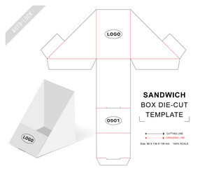 Flat bottom die cut template packaging die cut Vector Image