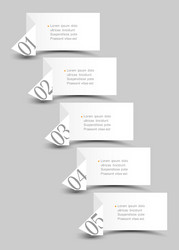 White paper numbered banners Royalty Free Vector Image