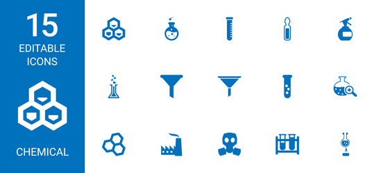 Chemical icons Royalty Free Vector Image - VectorStock