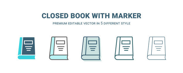 Book with marker icon thin line with marker Vector Image