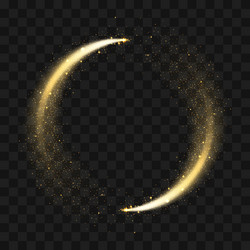Golden glowing circle isolated on transparent Vector Image