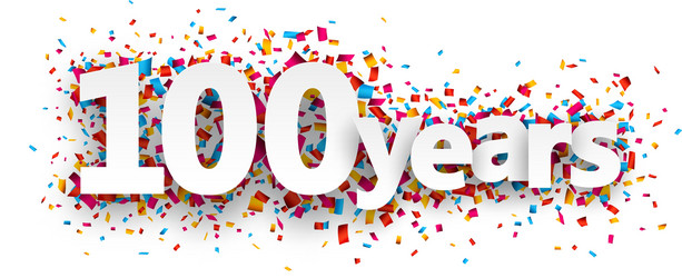 100 years at spanish paper word sign Royalty Free Vector