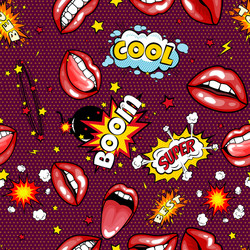 Comic book action words seamless pattern Vector Image